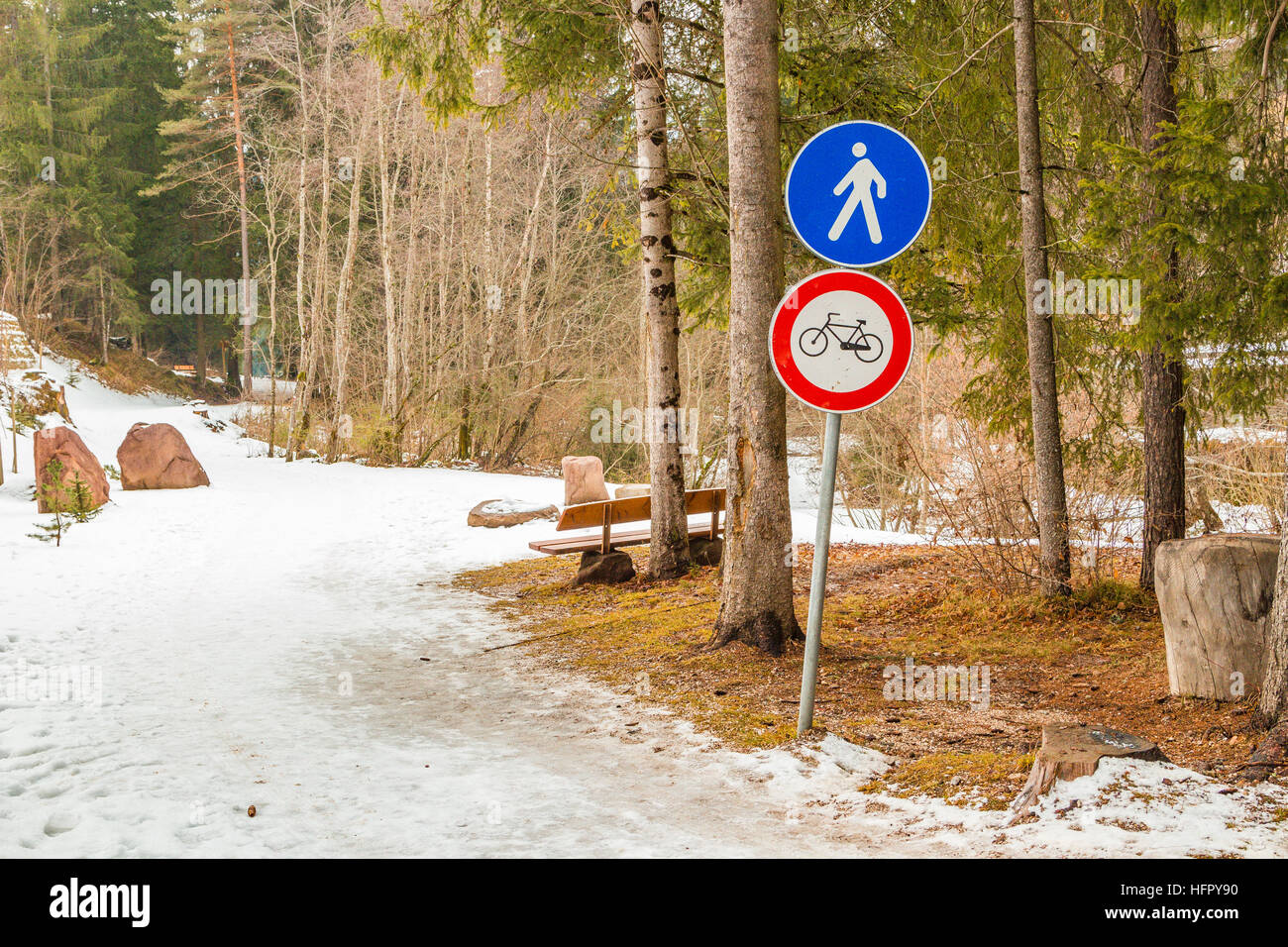 snowy dirt road in Dolomites Stock Photo - Alamy