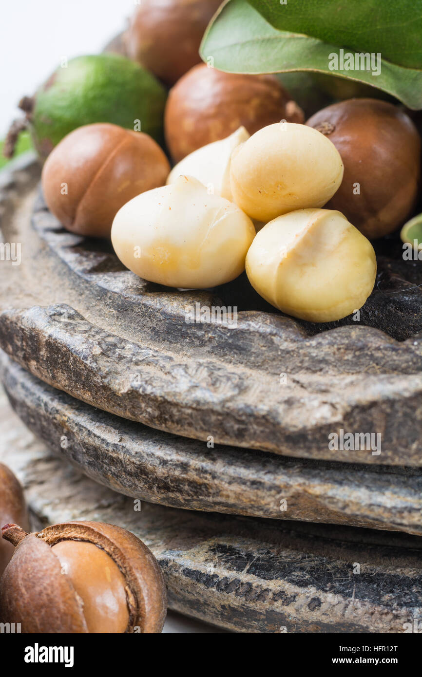 Macadamia nuts harvest close up Stock Photo - Alamy