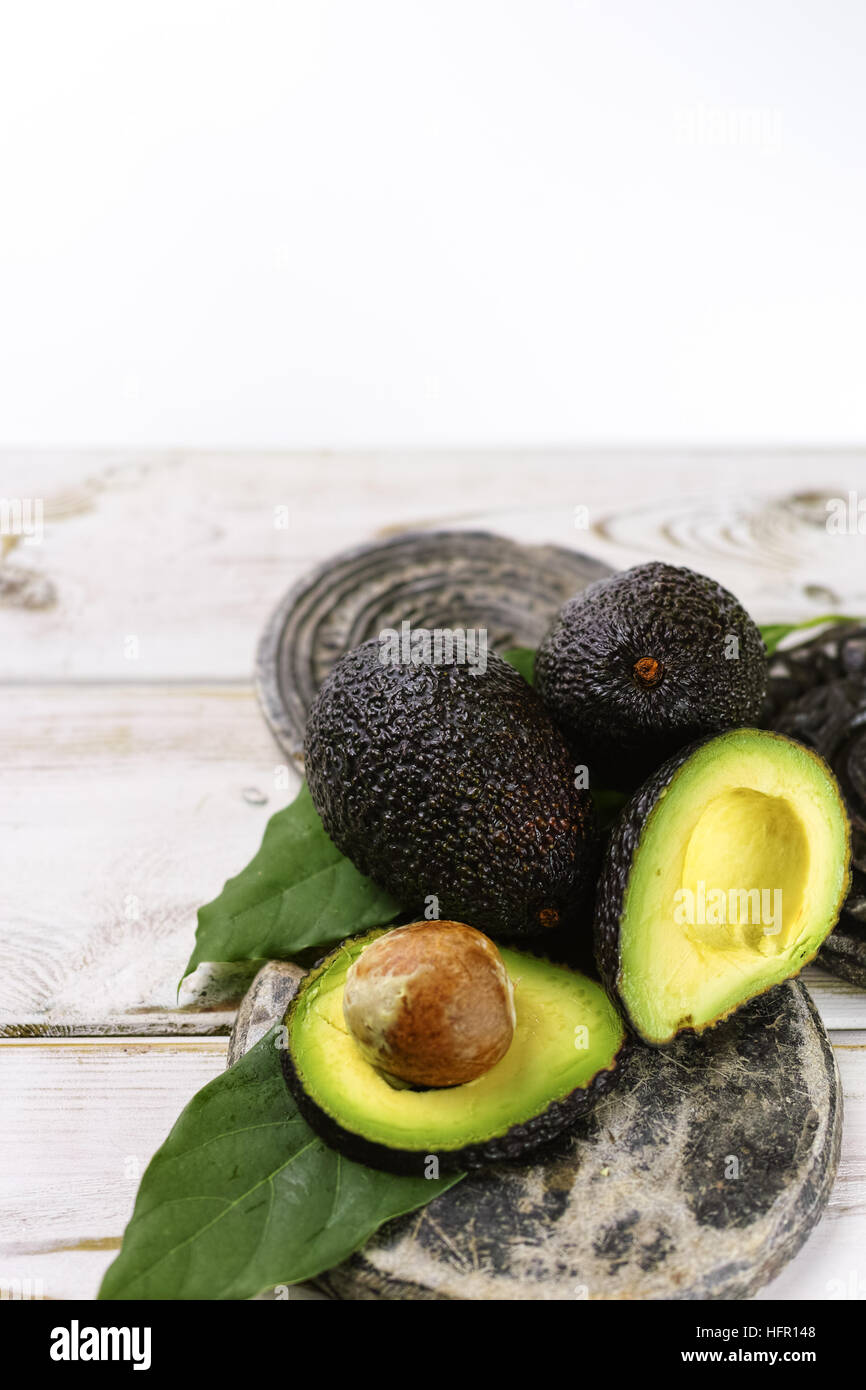 Green ripe avocado from organic avocado plantation - healthy food Stock ...