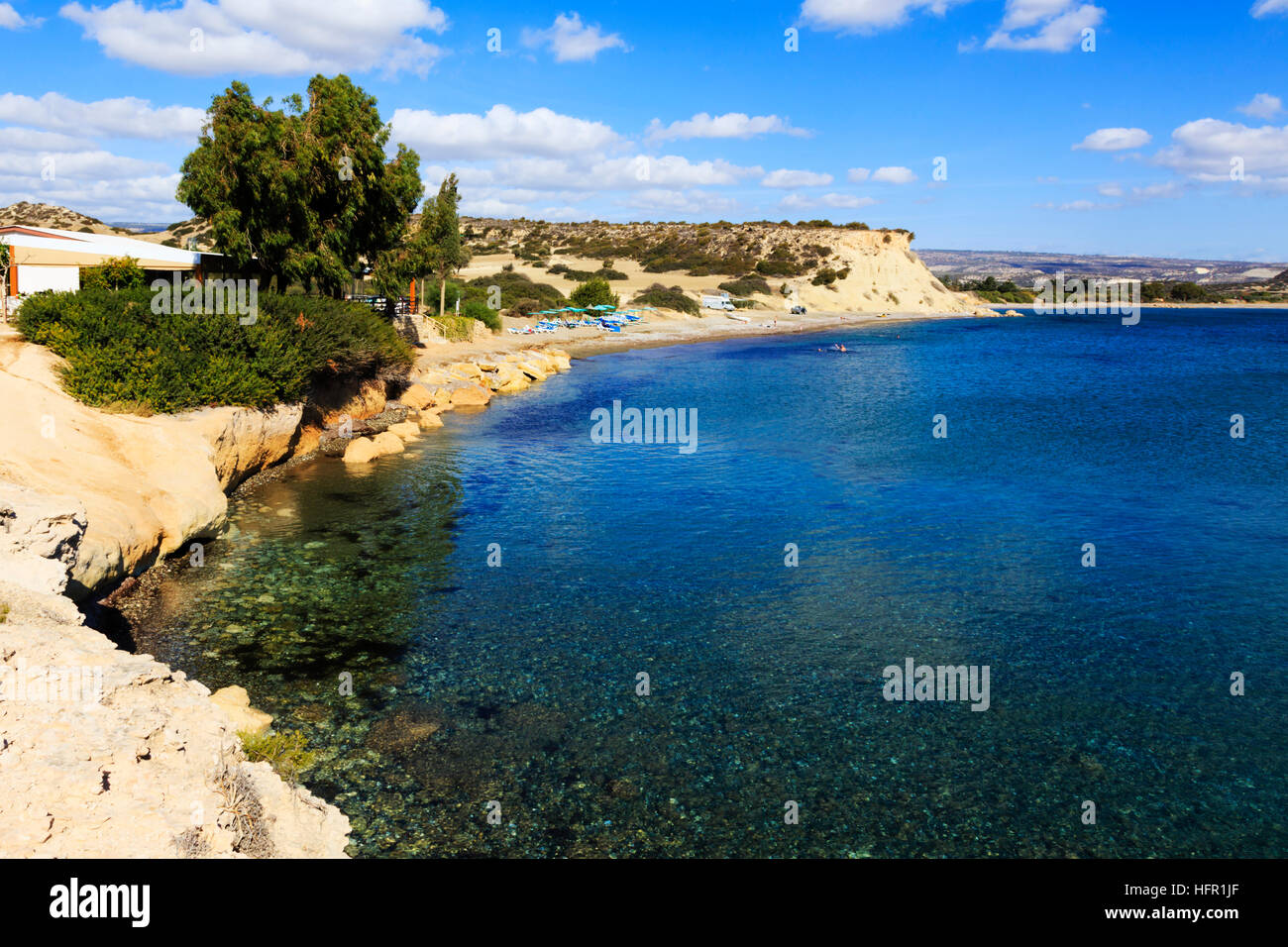Crystal clear water at Melanda beach, Episkopi, Cyprus Stock Photo - Alamy