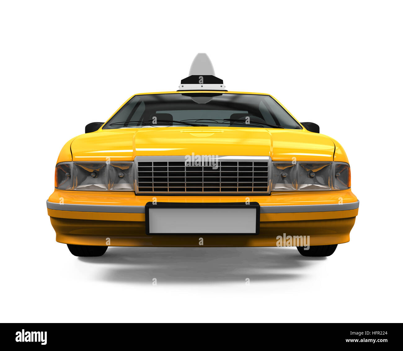 Yellow Taxi Isolated Stock Photo - Alamy