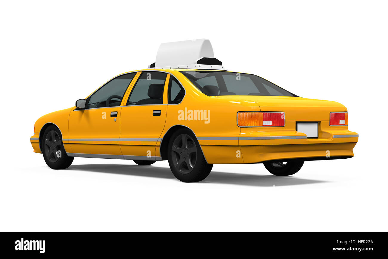 Yellow Taxi Isolated Stock Photo - Alamy