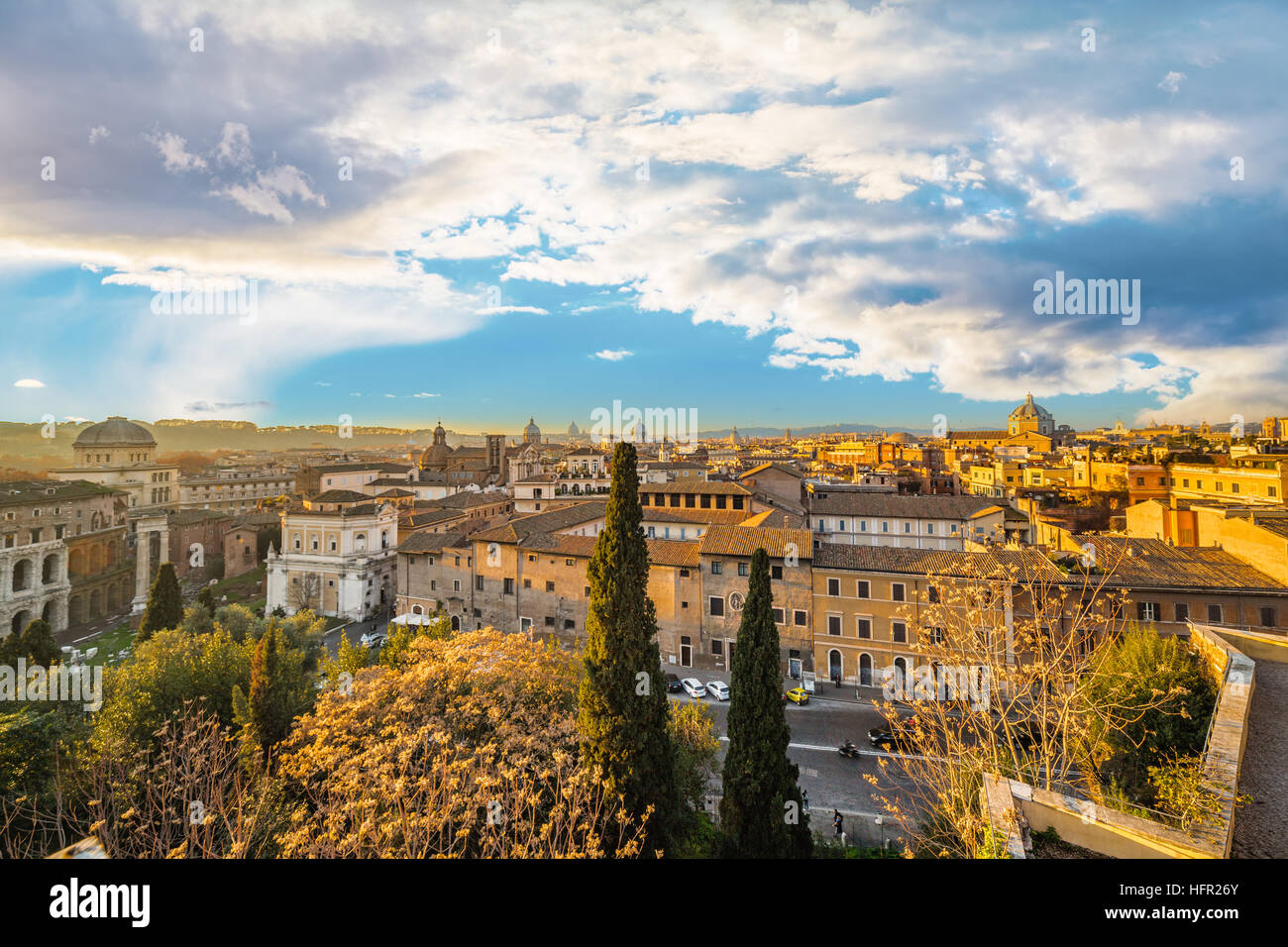 Panoramic view of historic center of Rome, Italy Stock Photo - Alamy