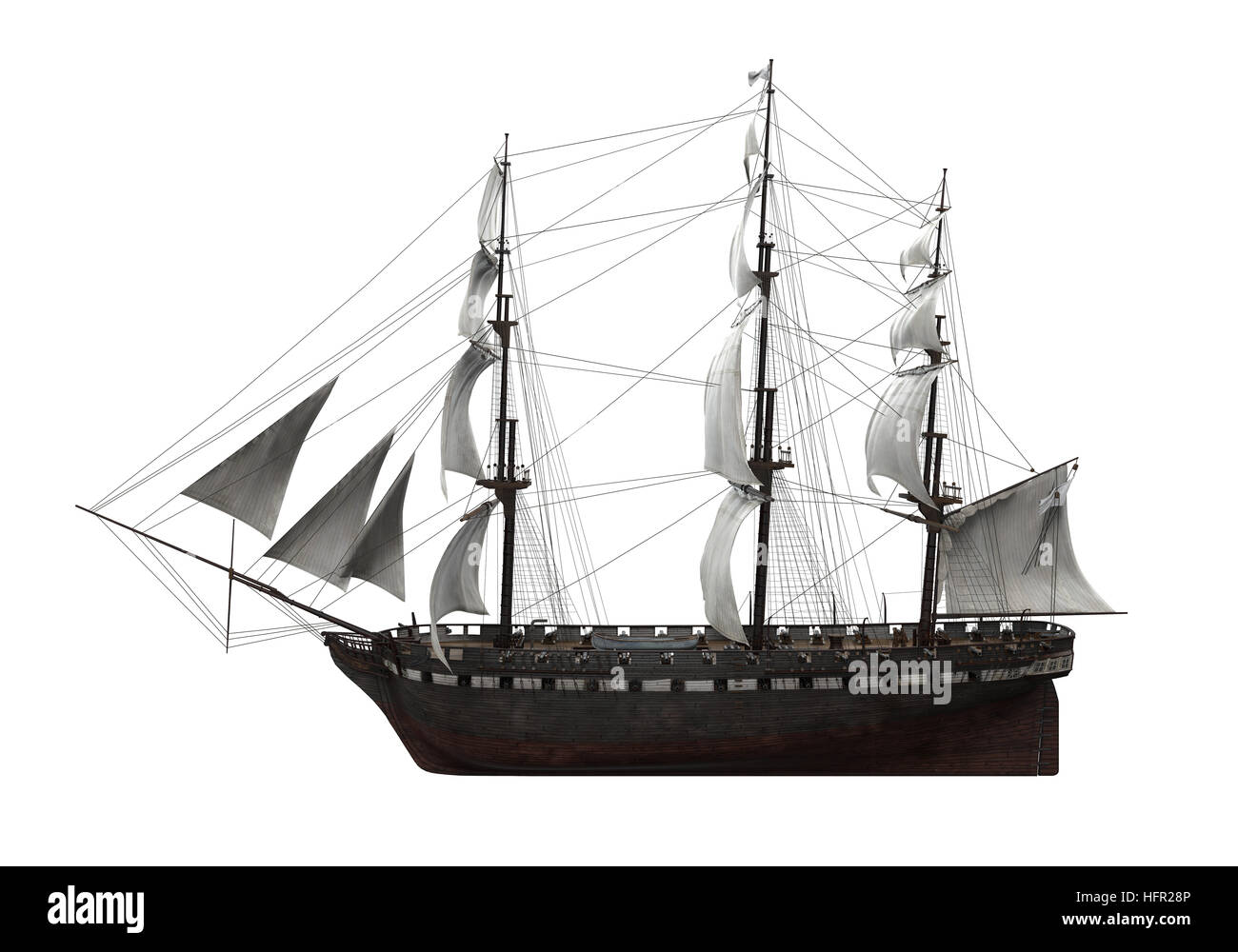 Pirate ship illustration Cut Out Stock Images & Pictures - Alamy