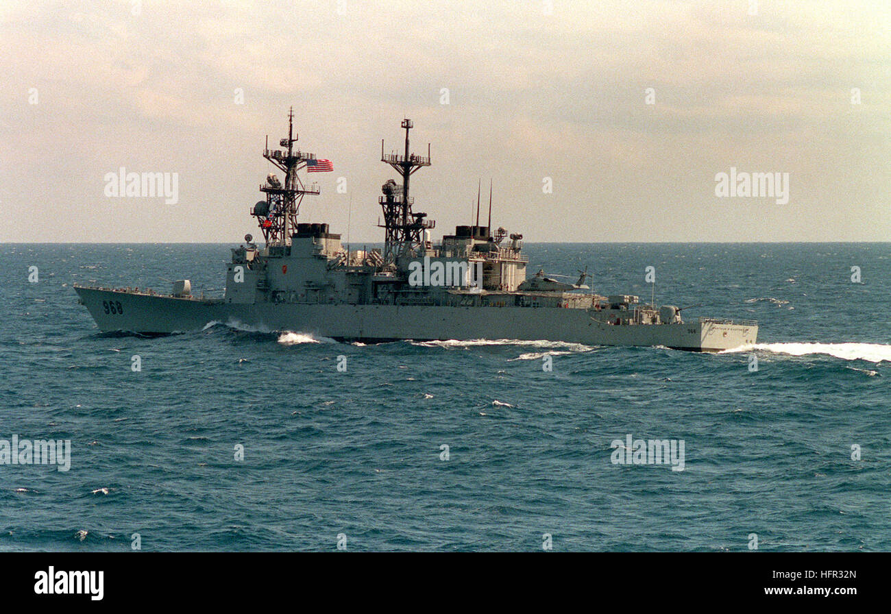 A port beam view of the destroyer USS ARTHUR W. RADFORD (DD-968 ...