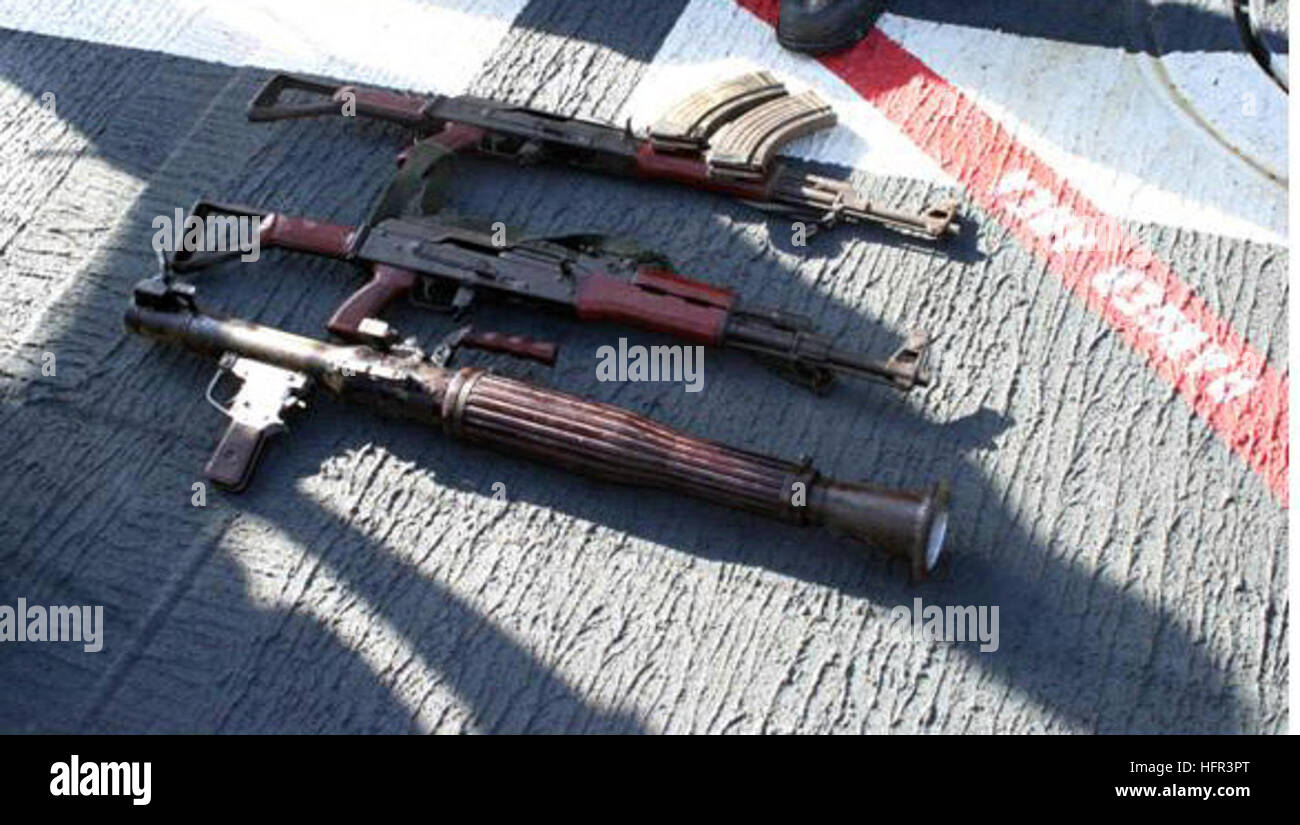 060318-N-8623S-001 Indian Ocean (March 18, 2006) - Confiscated weapons ...