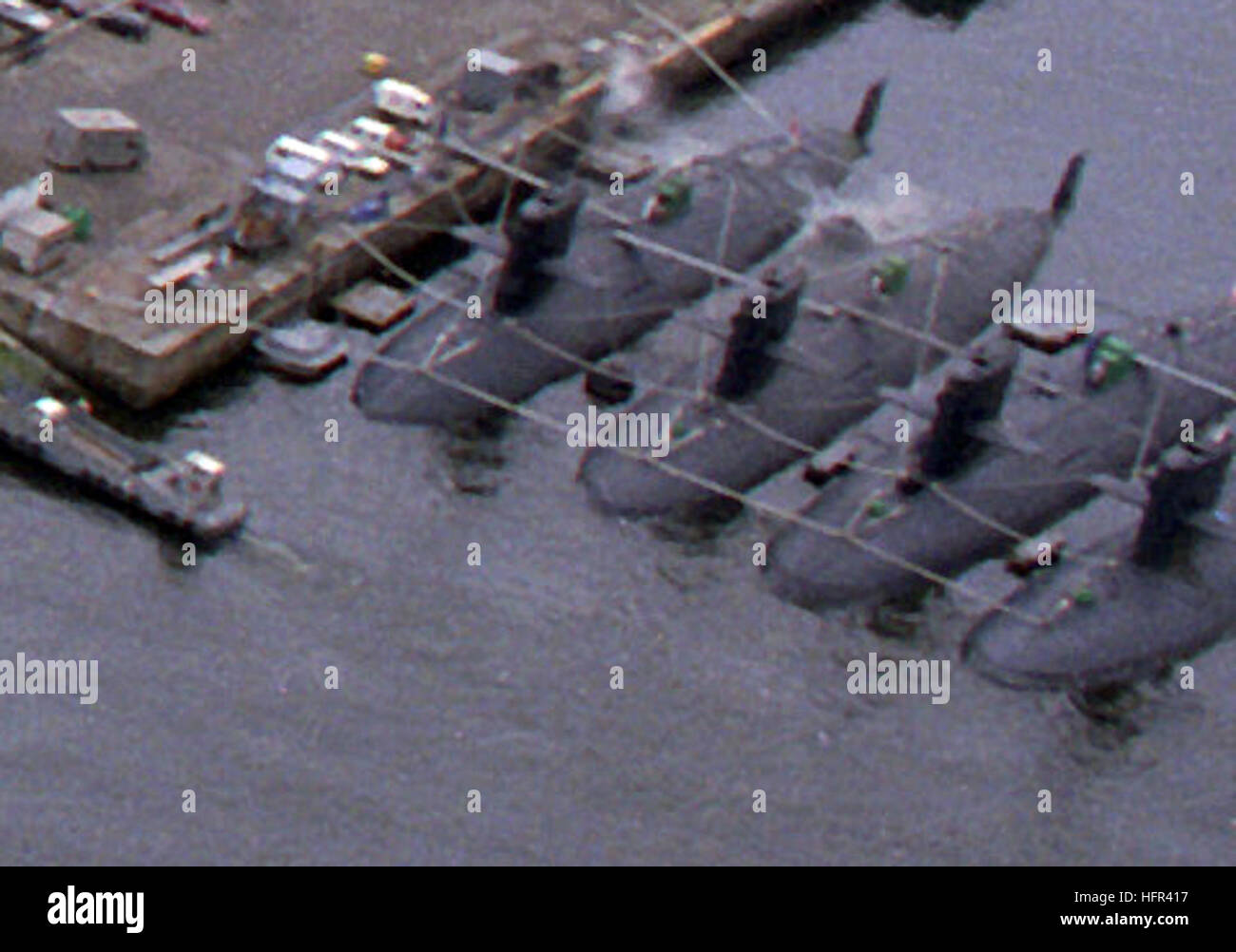 An aerial view of the U.S. Naval Ship Repair Facility at the naval base ...