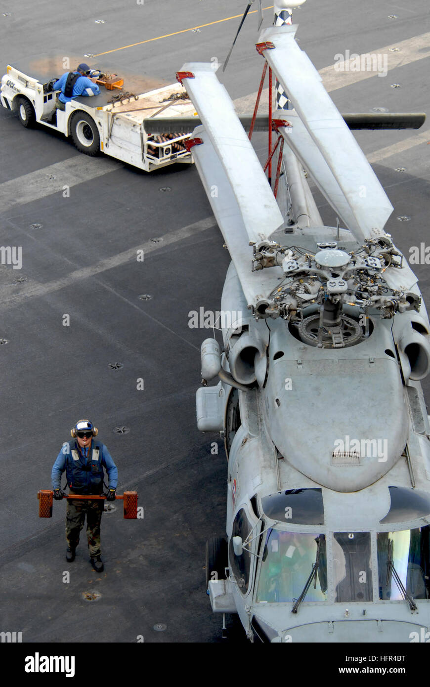 Us navy flight deck tractor hi-res stock photography and images - Alamy