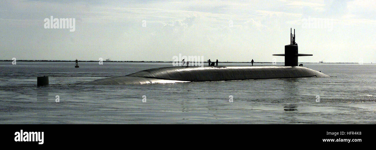 The US Navy's nuclear powered ballistic submarine, USS RHODE ISLAND ...