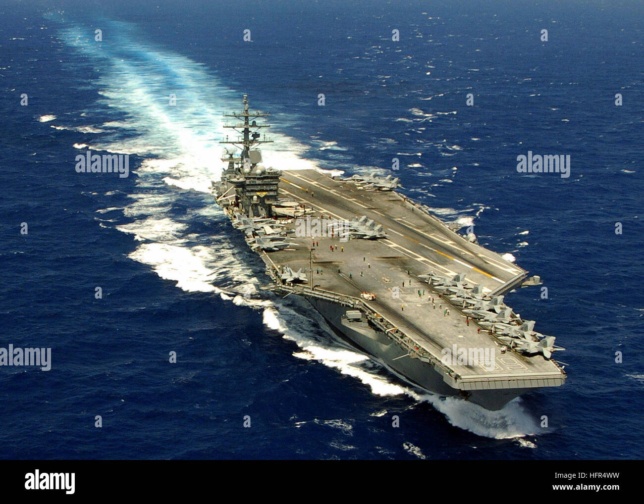 Nimitz-class aircraft carrier USS Dwight D. Eisenhower transits the ...