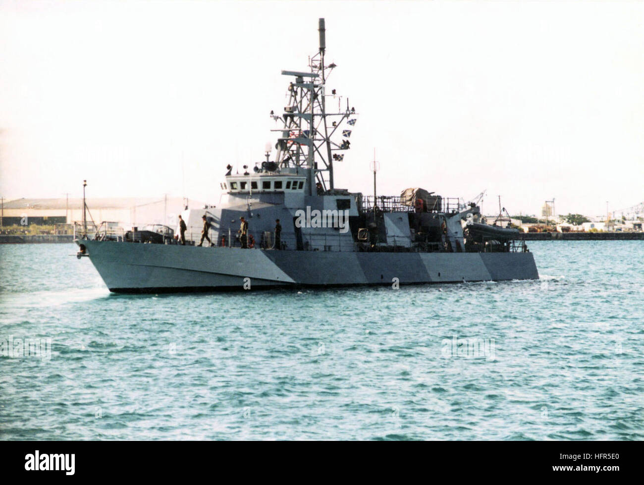 USS Monsoon (PC 4), a Cyclone-class coastal defense ship, departs Apra ...