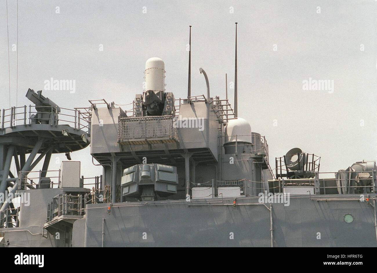 A Phalanx Close-In Weapons System (CIWS) is mounted amidships on the ...