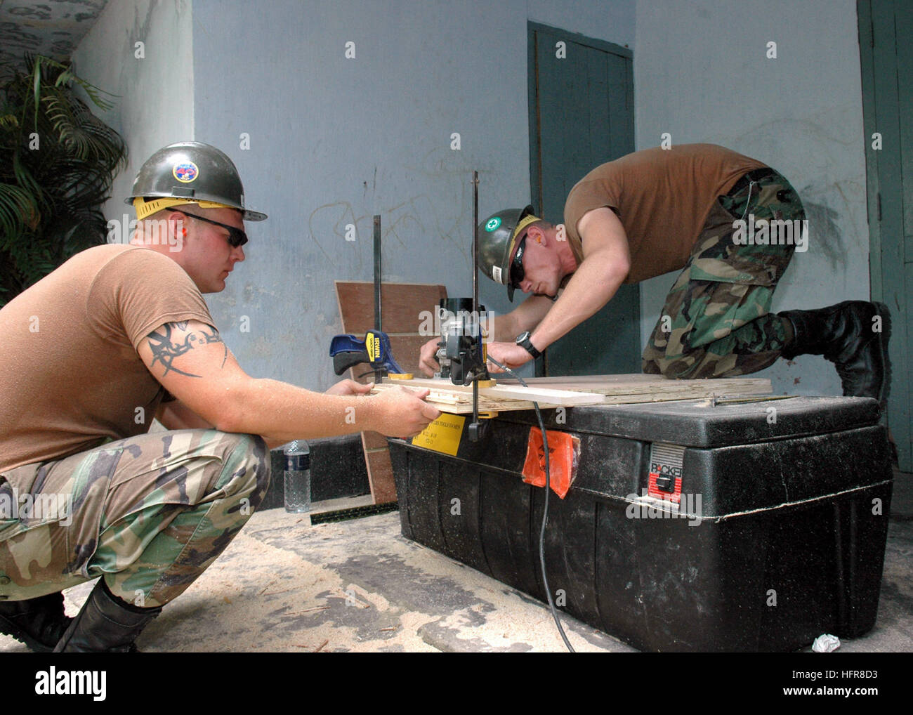 Naval Mobile Construction Battalion 40 (NMCB-40) builds cabinets at ...