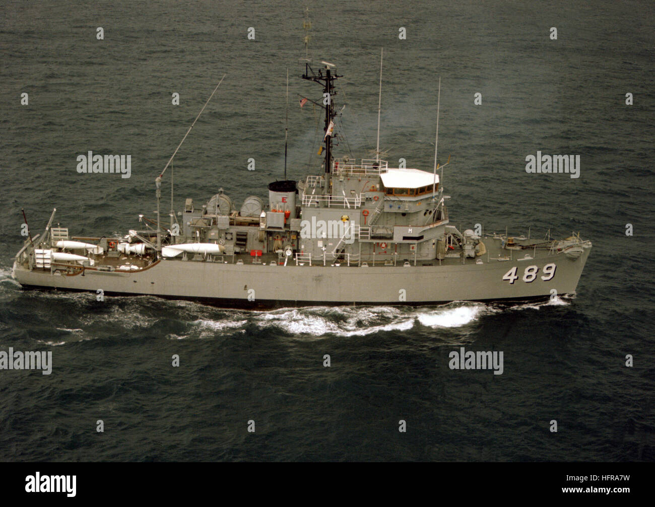 Aerial starboard beam view of the naval reserve force mine warfare ...