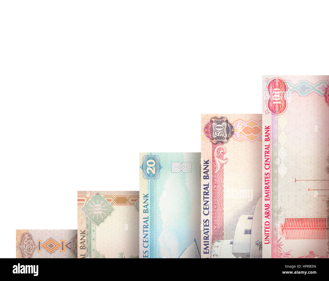 Paper money bills growing in size and value looking like a financial ...