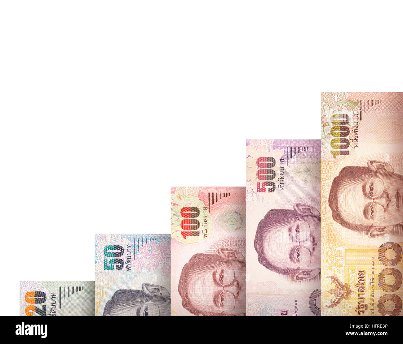 Paper money bills growing in size and value looking like a financial ...