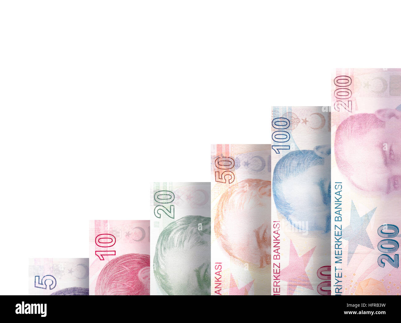 Paper money bills growing in size and value looking like a financial ...