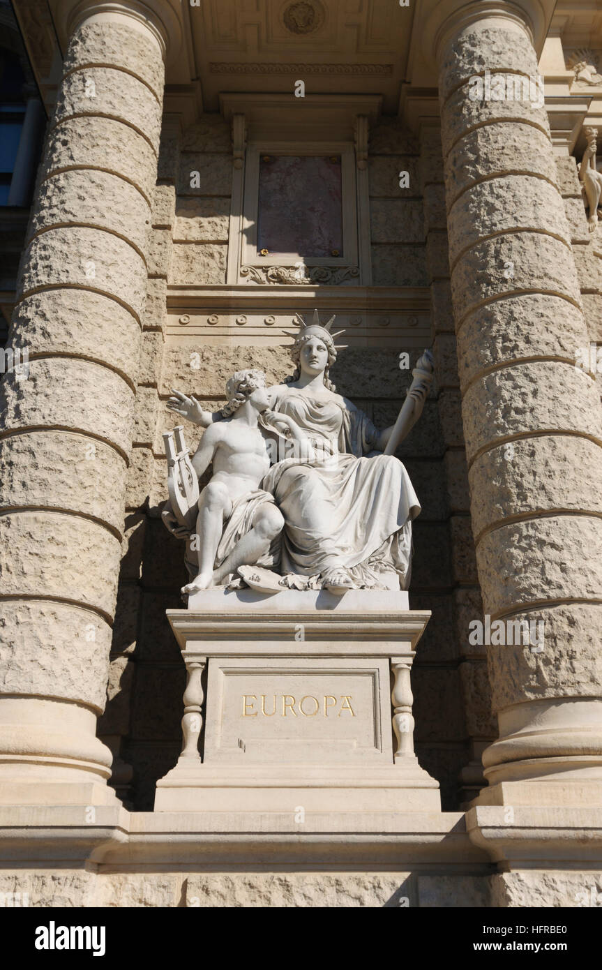 Wien, Vienna: Statue of Europe at the Natural History Museum, Wien ...