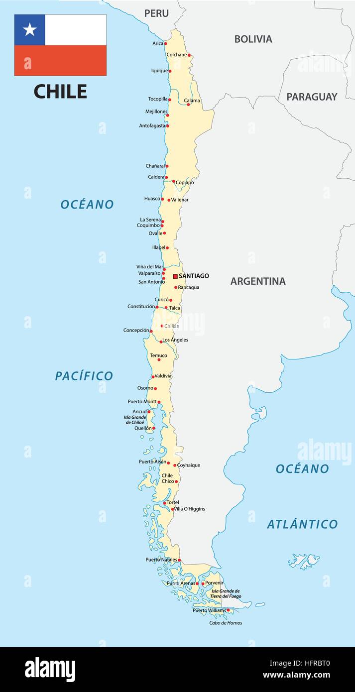 Political map chile capital santiago hi-res stock photography and ...