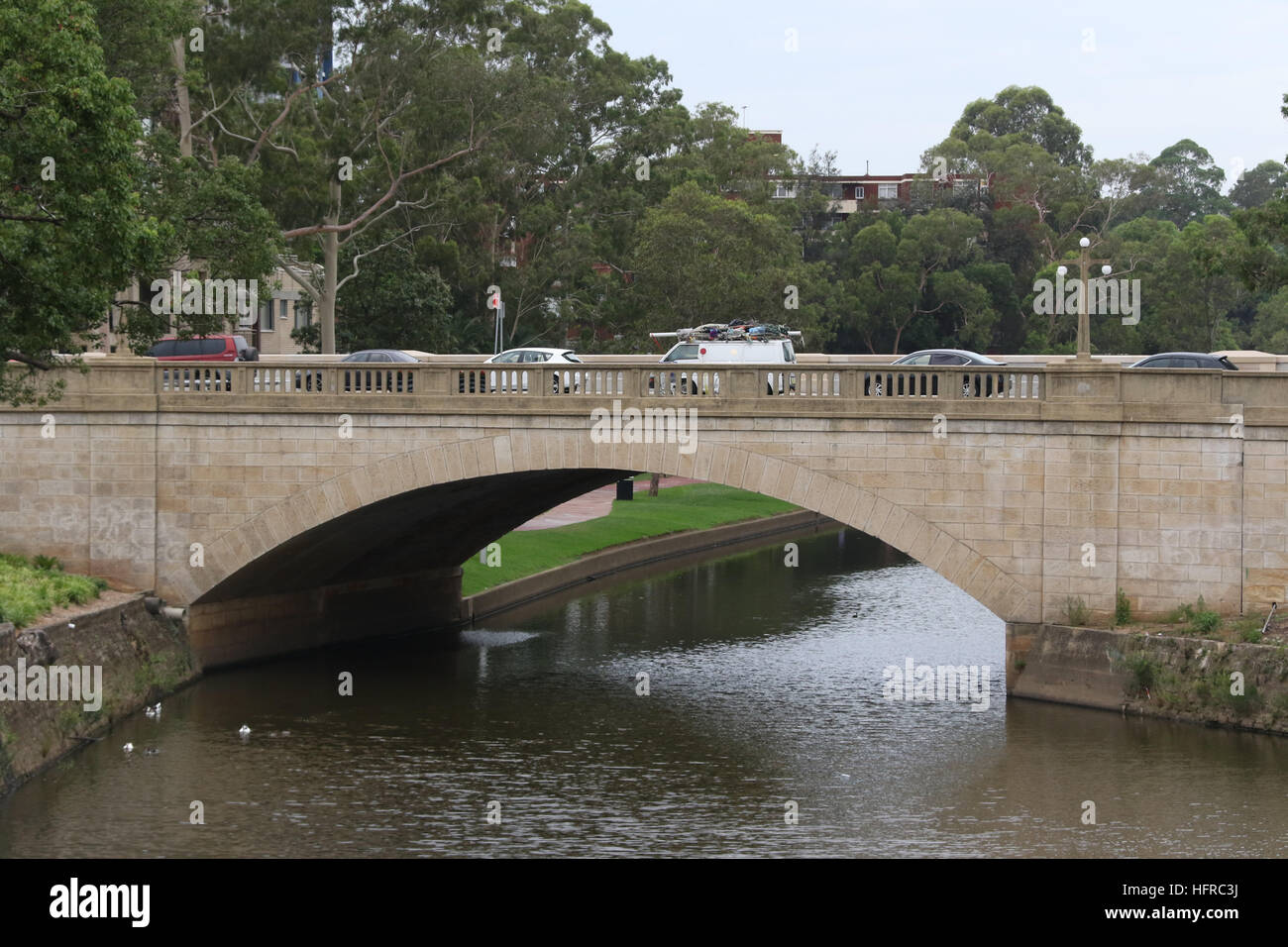 Lennox Bridge over the Parramatta River on Church Street, Parramatta in ...