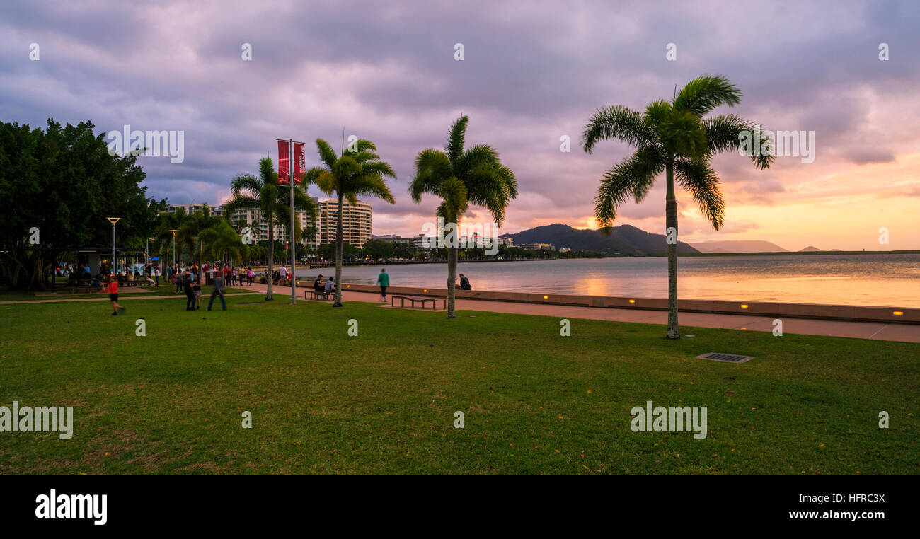 Cairns Esplanade at sunset. Queensland, Australia Stock Photo - Alamy