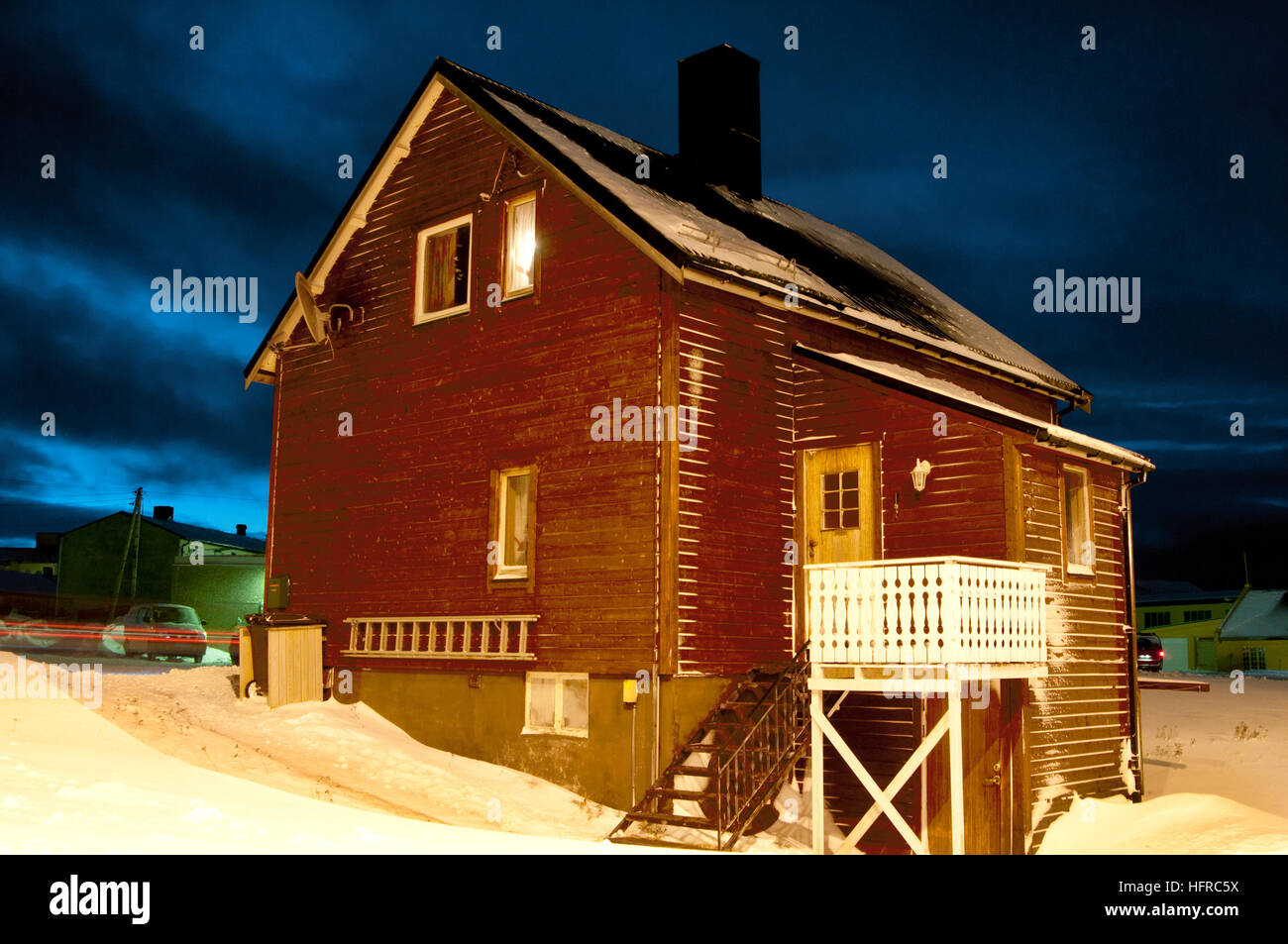Beautiful colorful wooden typical house in Norway Stock Photo - Alamy