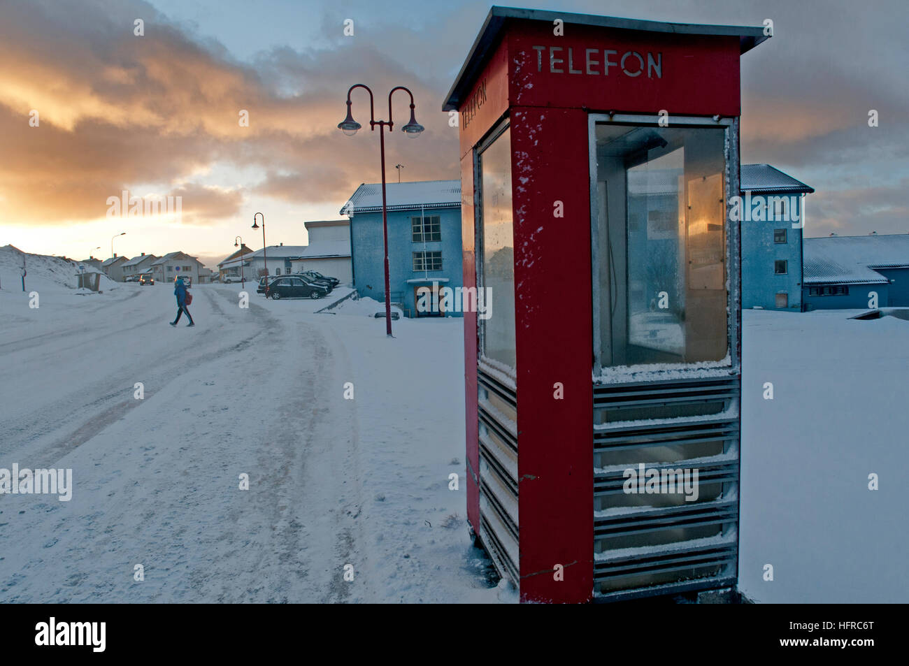 Thelephone box in village Norway in winter snow Stock Photo - Alamy