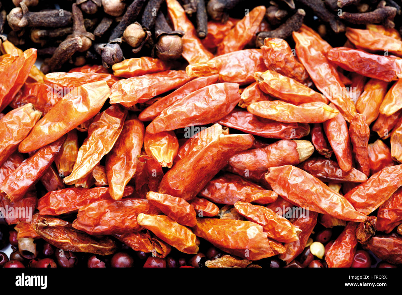 Dried chili peppers Stock Photo - Alamy