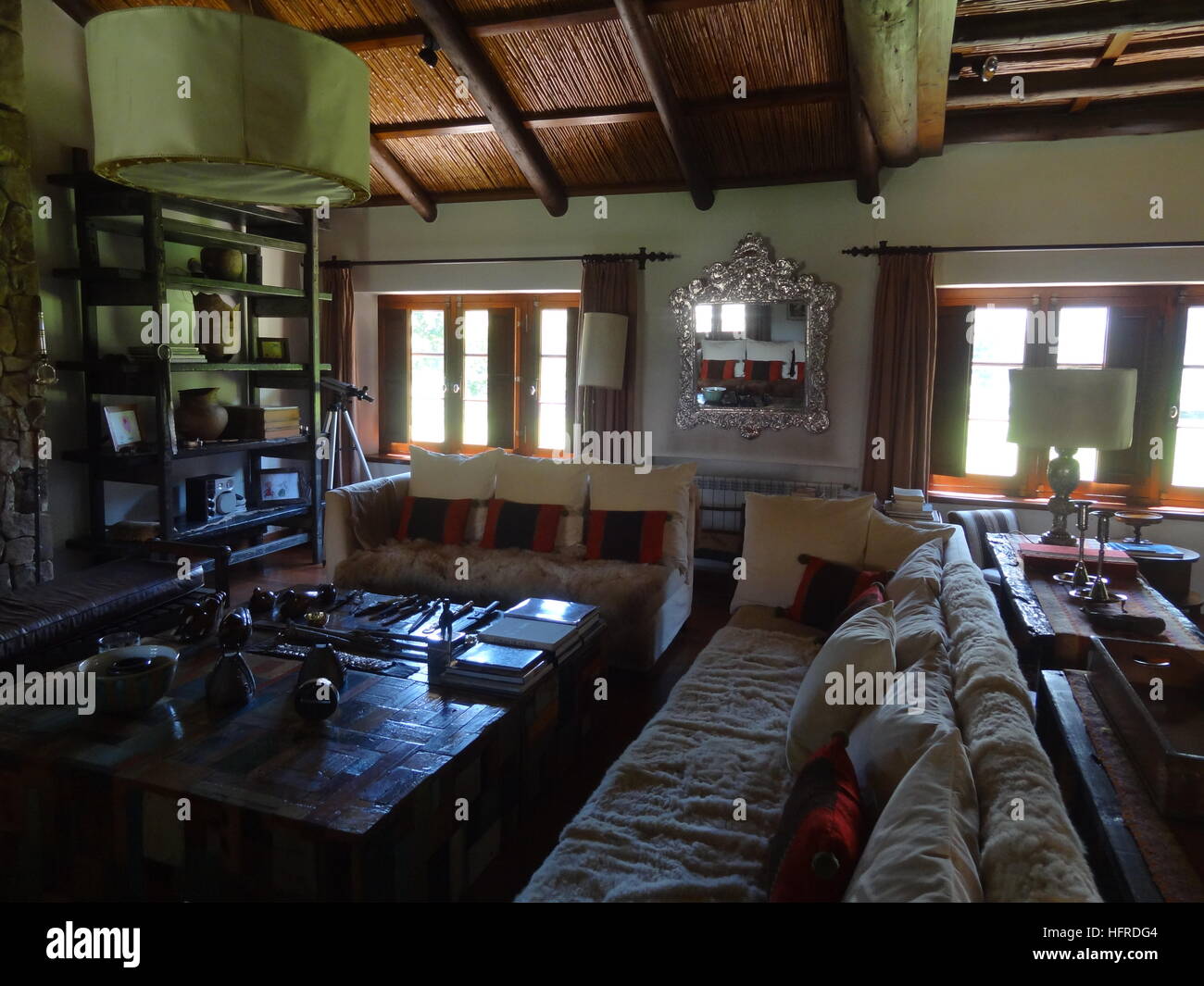 Old stay ranch, living room Stock Photo - Alamy