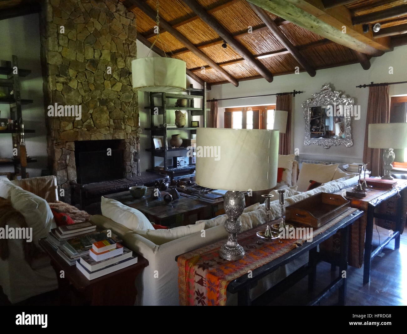 Old stay ranch, living room Stock Photo - Alamy