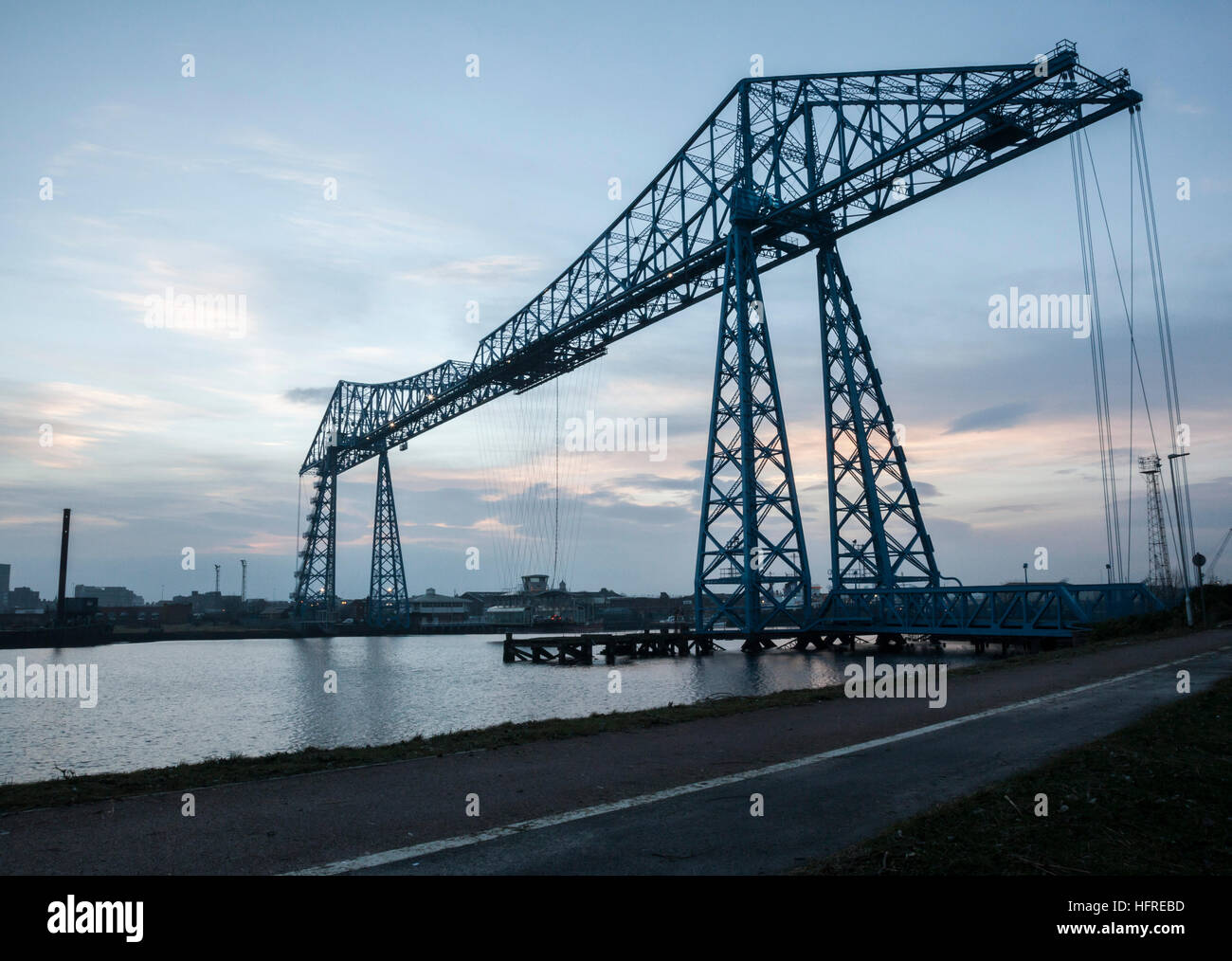The iconic Transporter Bridge spanning the River Tees at Middlesbrough ...