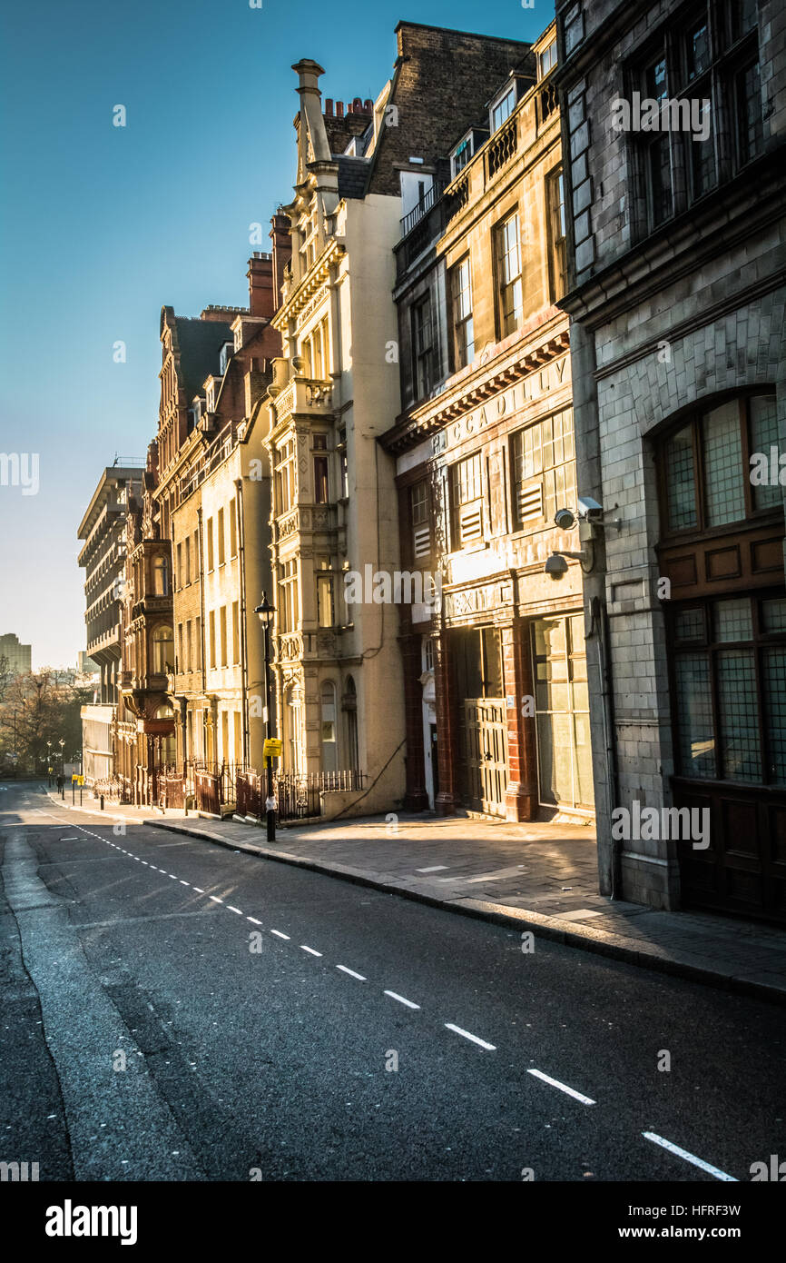 Old Grade II listed houses basking in morning sunlight on Surrey Street ...