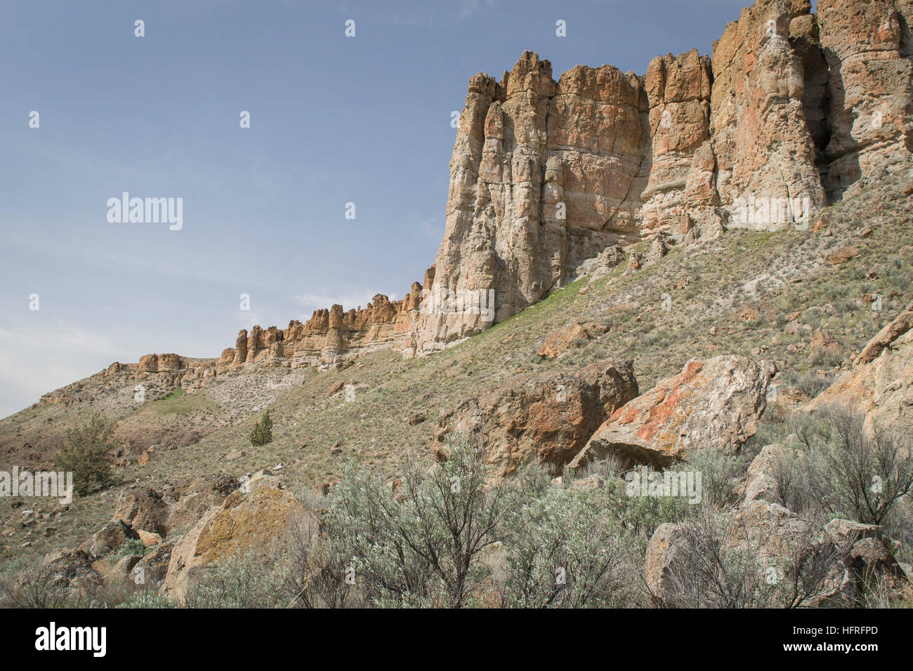 Cliffs of the John Day Fossil Beds National Monument, Oregon, USA Stock ...