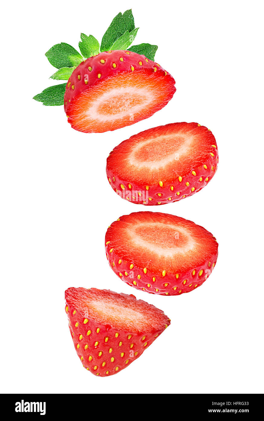 Strawberry on white background Stock Photo - Alamy