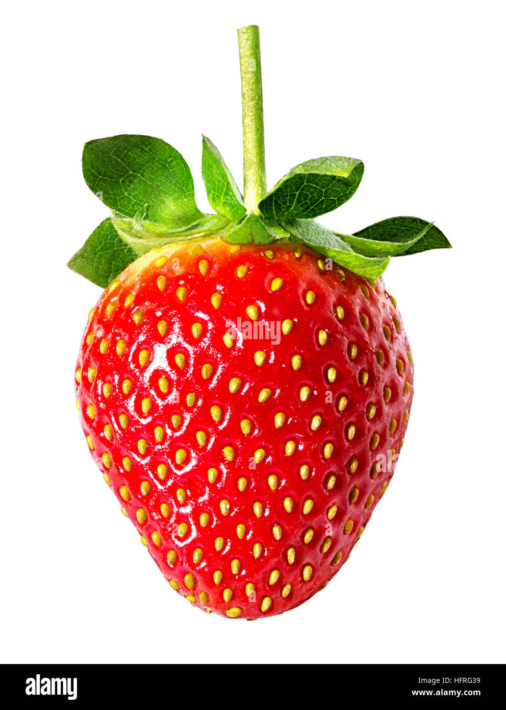 Strawberry on white background Stock Photo - Alamy