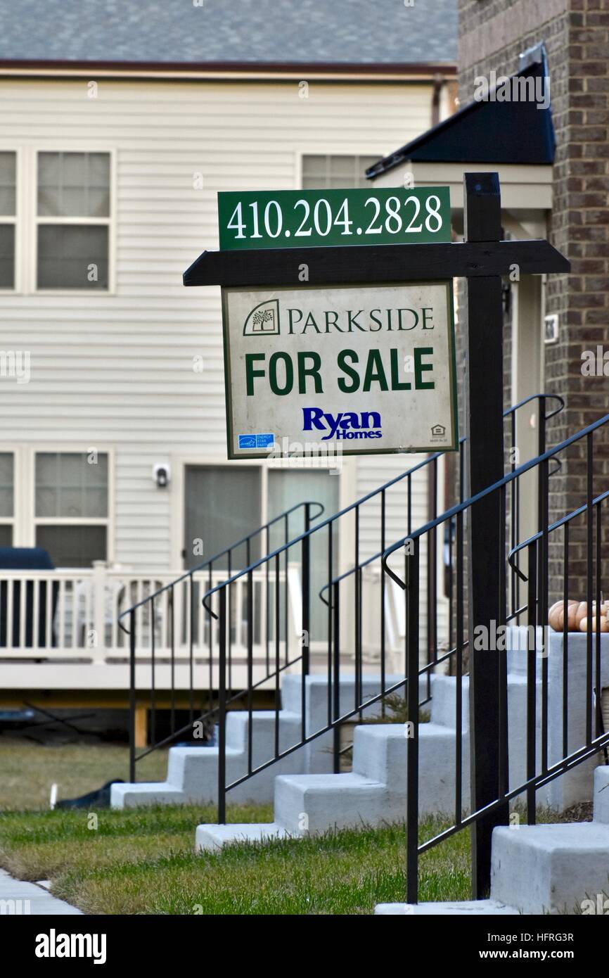 A for sale sign outside a new Ryan homes site Stock Photo - Alamy
