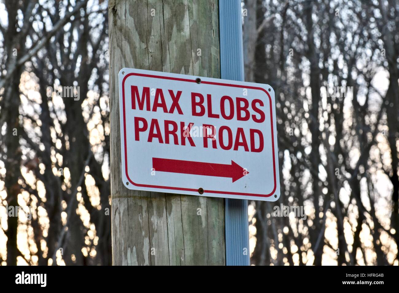 Max Bobs Park Road Sign Stock Photo - Alamy