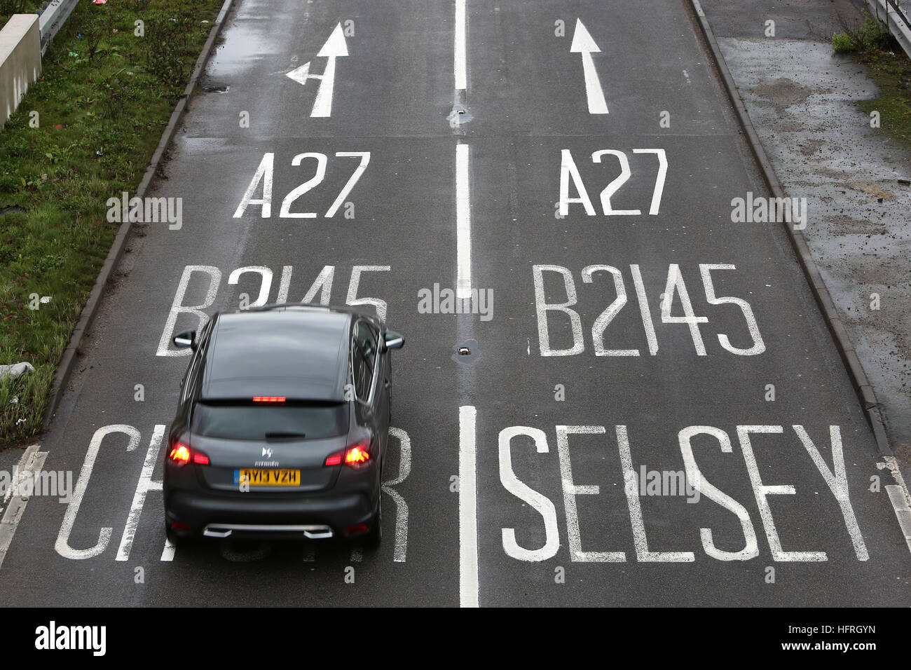 Motorway sign roundabout uk hi-res stock photography and images - Alamy