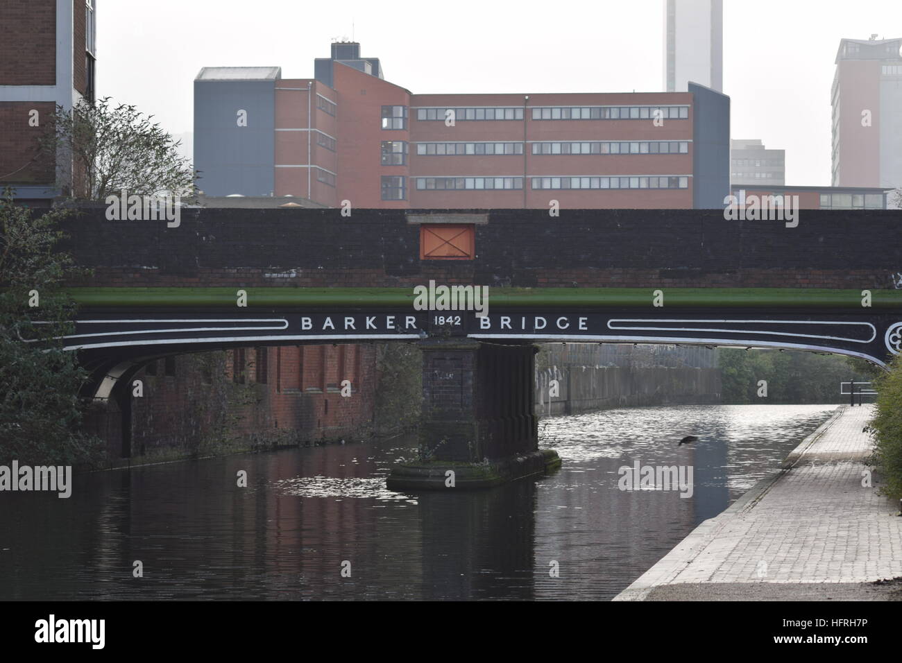 Barker Bridge on the canal demarcating the border of Birmingham's Gun ...