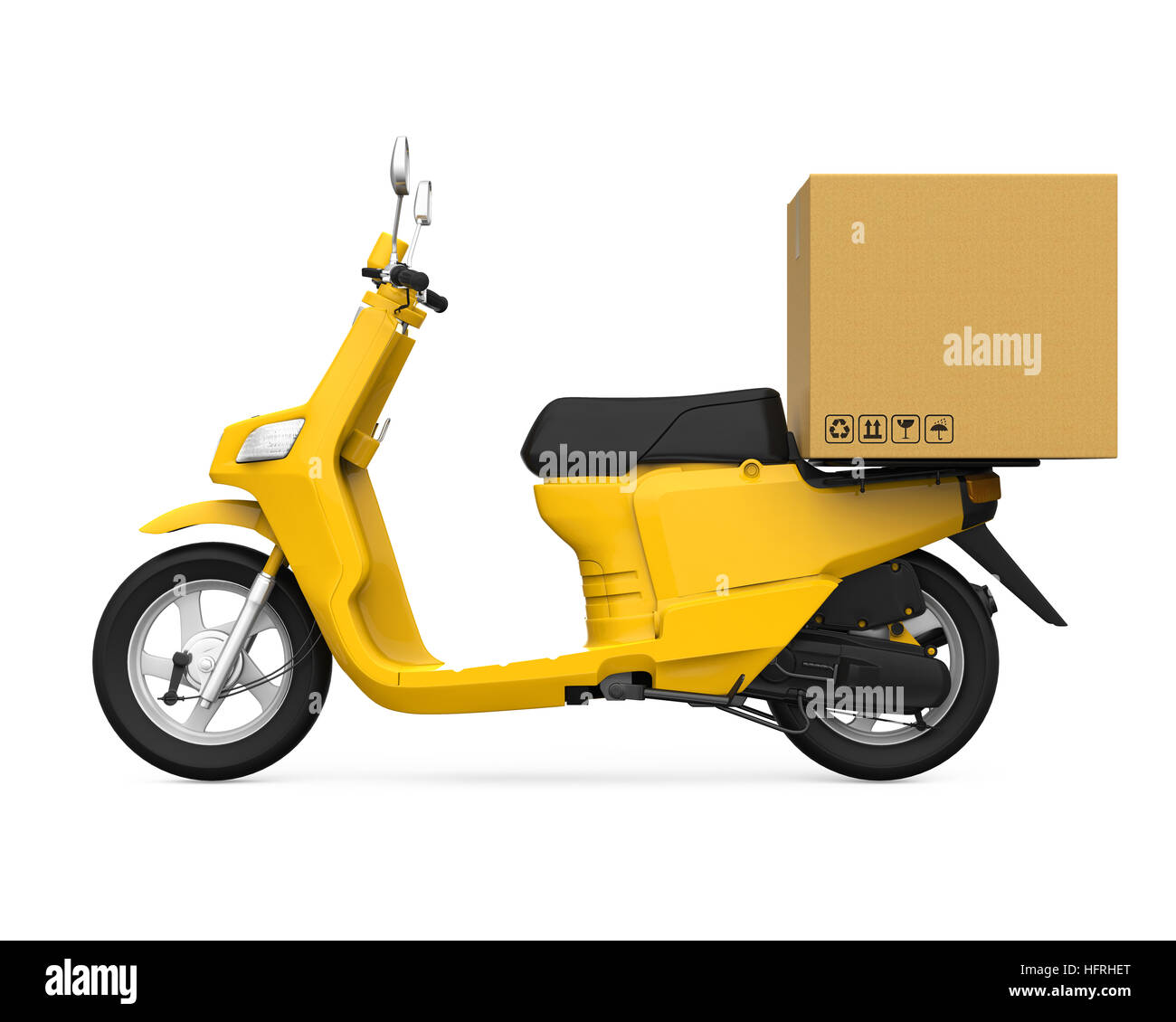 Motorcycle Delivery Isolated Stock Photo - Alamy