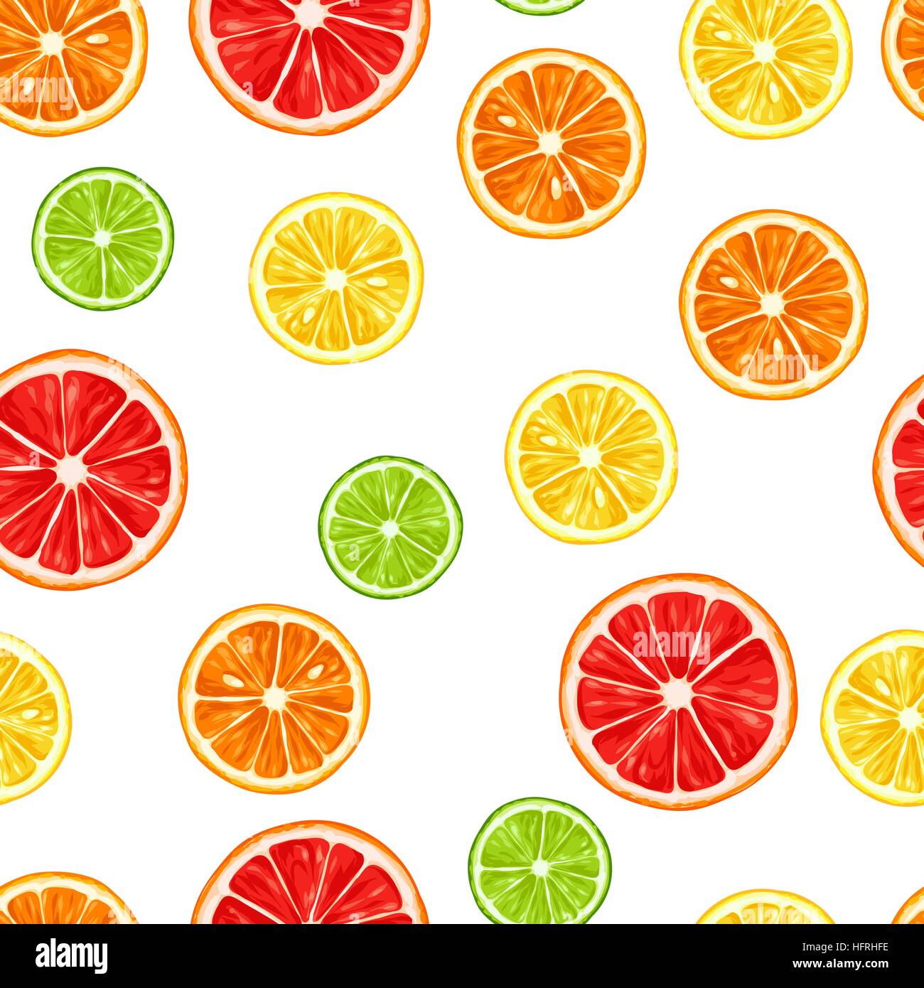 Seamless pattern with citrus fruits slices. Mix of lemon lime grapefruit and orange Stock Vector ...