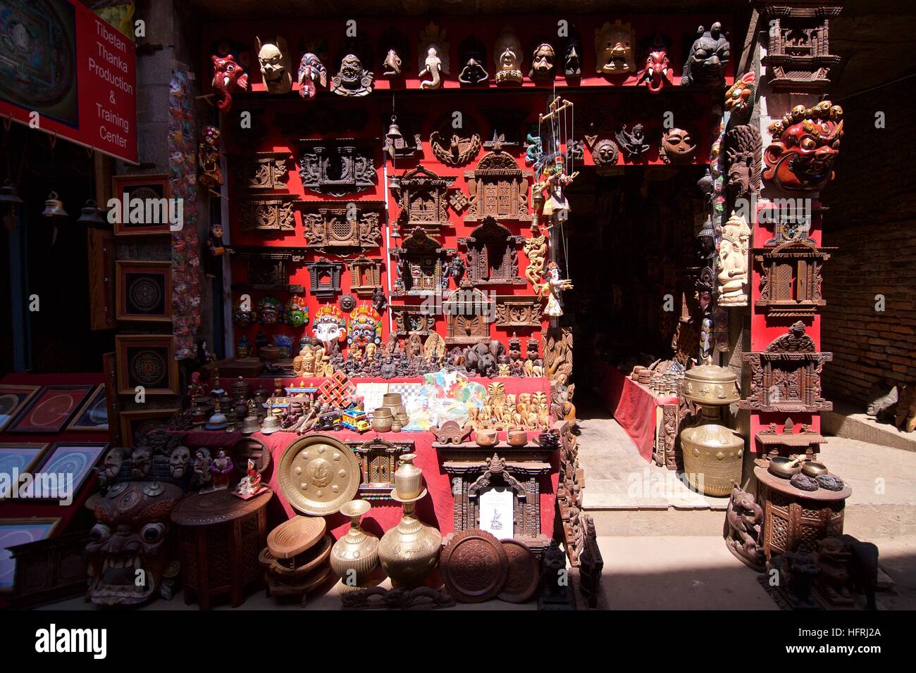 Nepal Kathmandu Asia souvenir store handmade shop local street scene ...