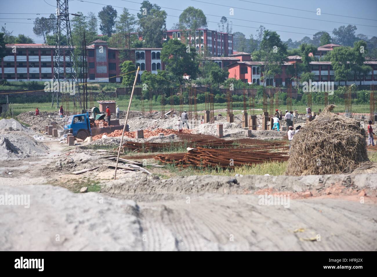 Nepal Kathmandu Asia construction building progress local truck ...