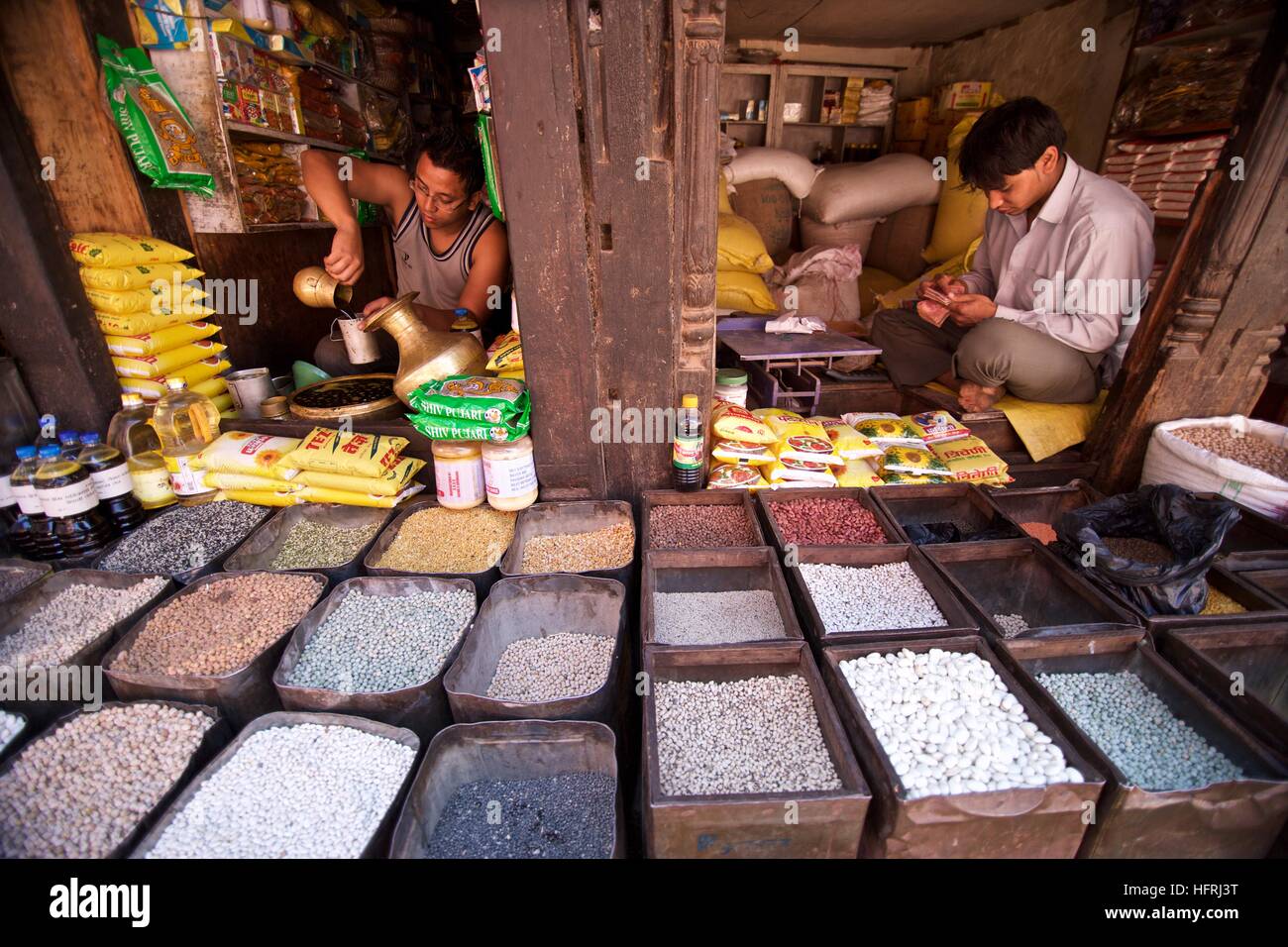 street vendor local village commerce traditional products Stock Photo ...