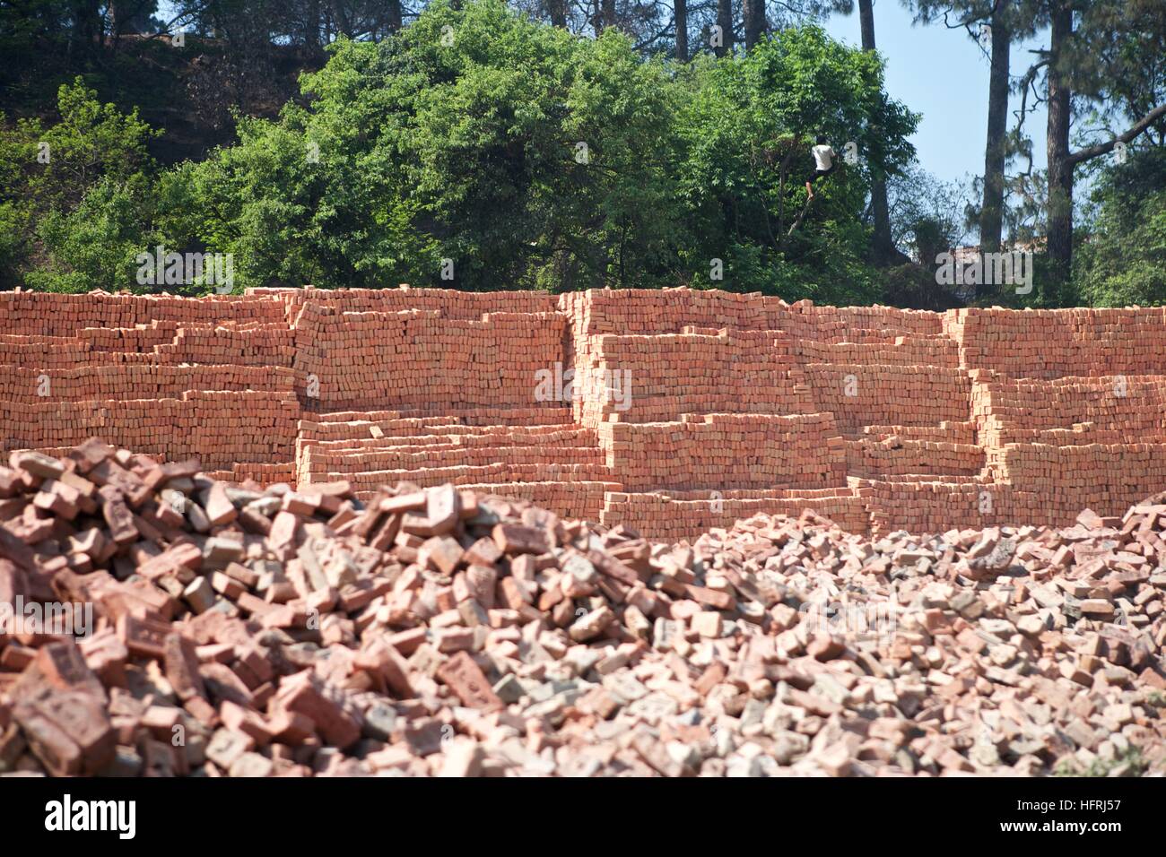 Nepal Kathmandu Asia bricks construction order Stock Photo - Alamy