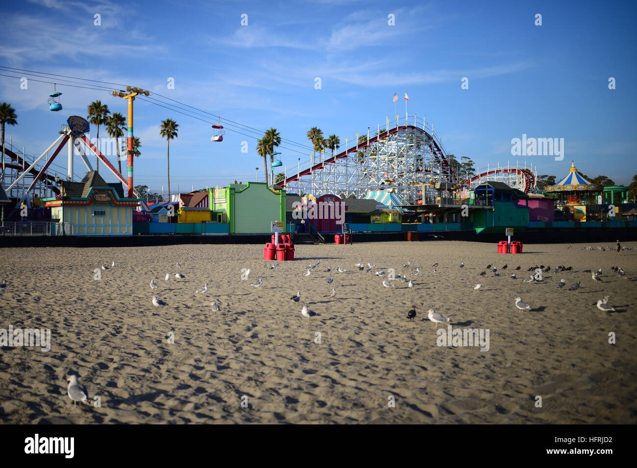 Iconic amusement park in Santa Cruz State beach, California Stock Photo ...