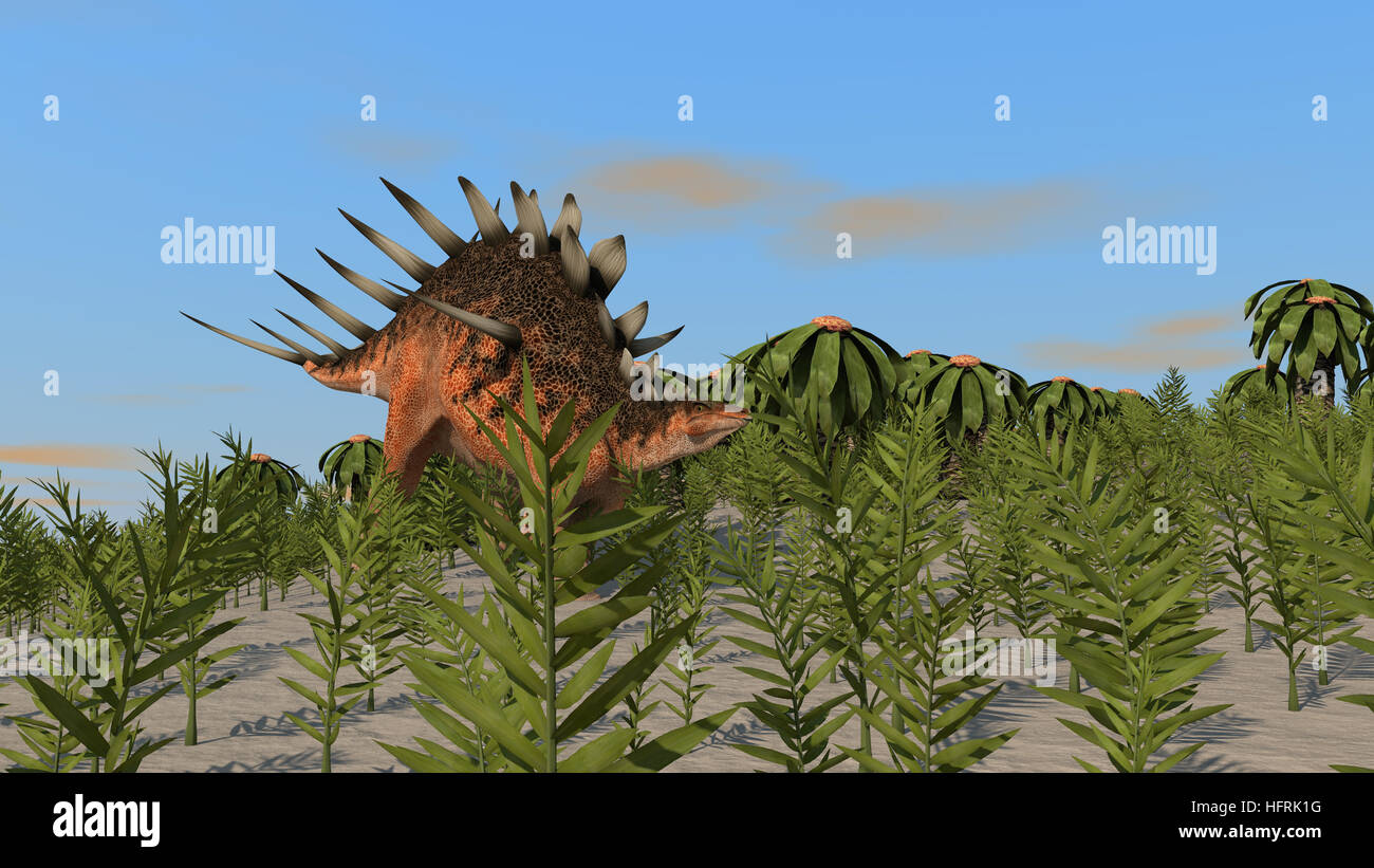 3d rendering of the walking kentrosaurus Stock Photo - Alamy