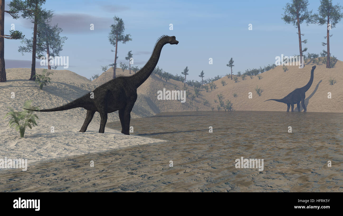 3d illustration of the walking brachiosaurus Stock Photo - Alamy