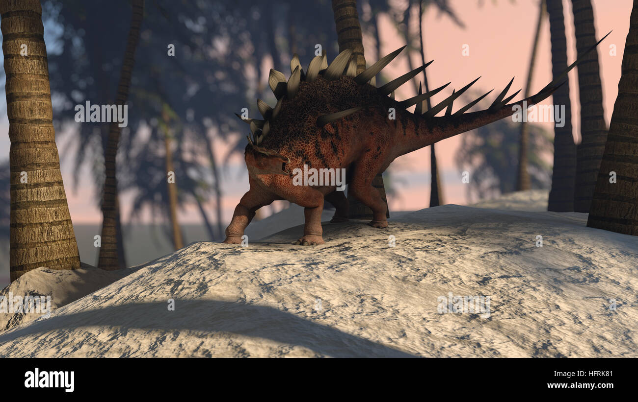 3d rendering of the walking kentrosaurus Stock Photo - Alamy