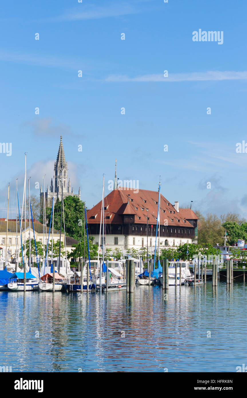 Konstanz, Constance: Port (Lake Constance) with the Council Building ...